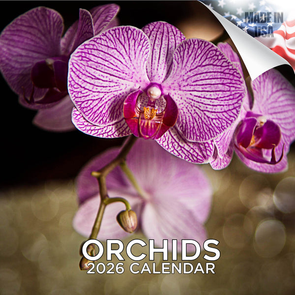 Orchids Wall Calendar 2026 – MegaCalendars.com