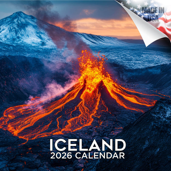Iceland Wall Calendar 2026 – MegaCalendars.com