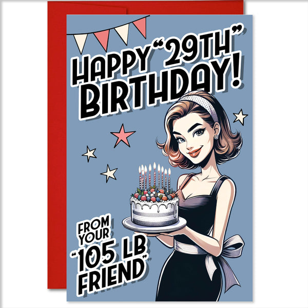 Funny 29th Birthday Card - Humorous "Forever 29" Joke Greeting Card ...